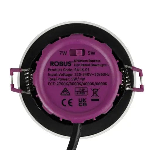 Robus Ultimum Express 5W-7W Downlight Dual Wattage IP65, CCT – ledbulbs.co.uk
