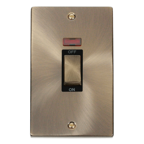 Click Scolmore Deco Ingot 2 Gang 45A 2 Pole Neon Switch - VPAB503BK – ledbulbs.co.uk