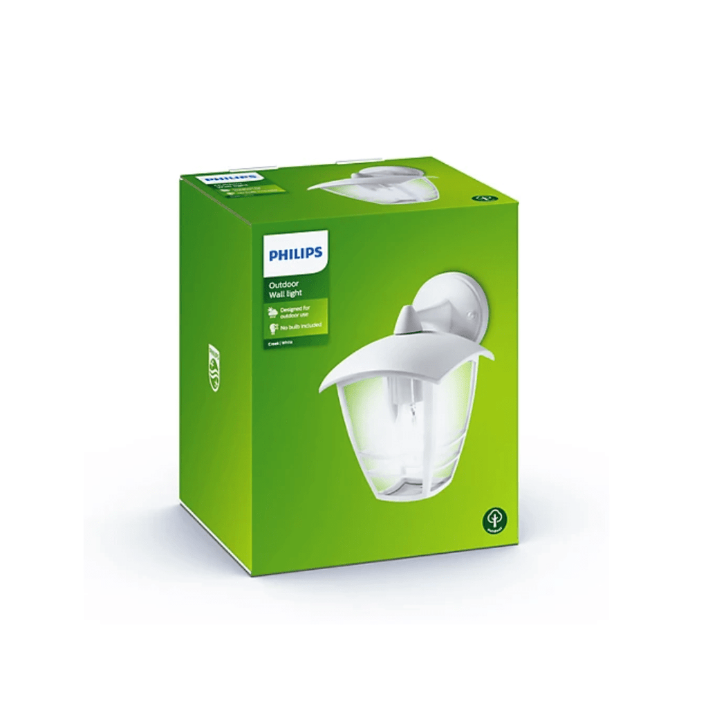 Philips Creek Wall Lantern White 1x60W 230V (down) - 915002790002 - 15 ...