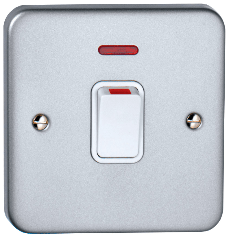 Deta Metal Clad 20A DP Switch With Neon & Back Box With Knockouts - M1 ...