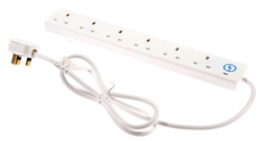 Deta 6 Gang 13A Extension Lead with Surge 2m - S6W2MP-X – ledbulbs.co.uk