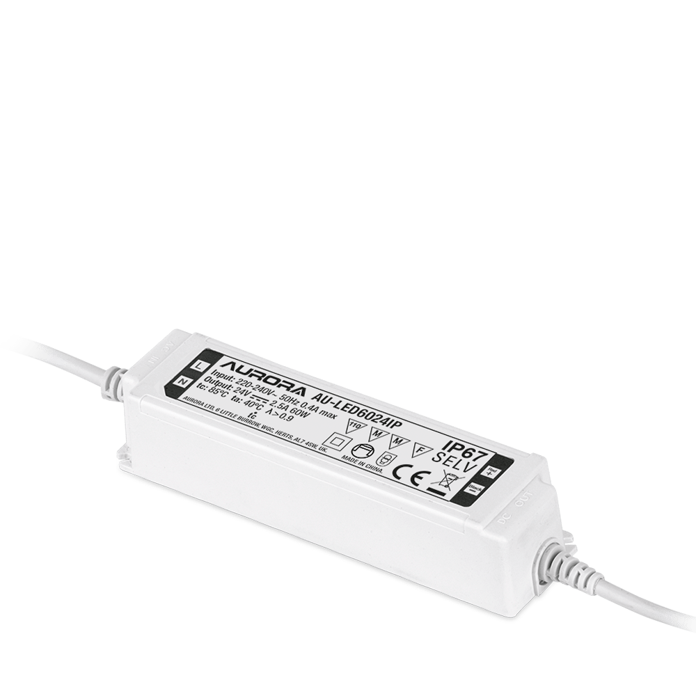 Aurora 60W 24V IP67 Non-Dimmable Constant Voltage LED Driver - AU-LED6 ...