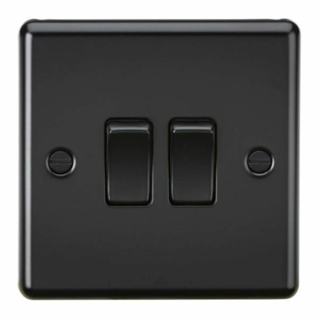 Knightsbridge 10AX 2G 2 Way Plate Switch - Matt Black - CL3MBB ...