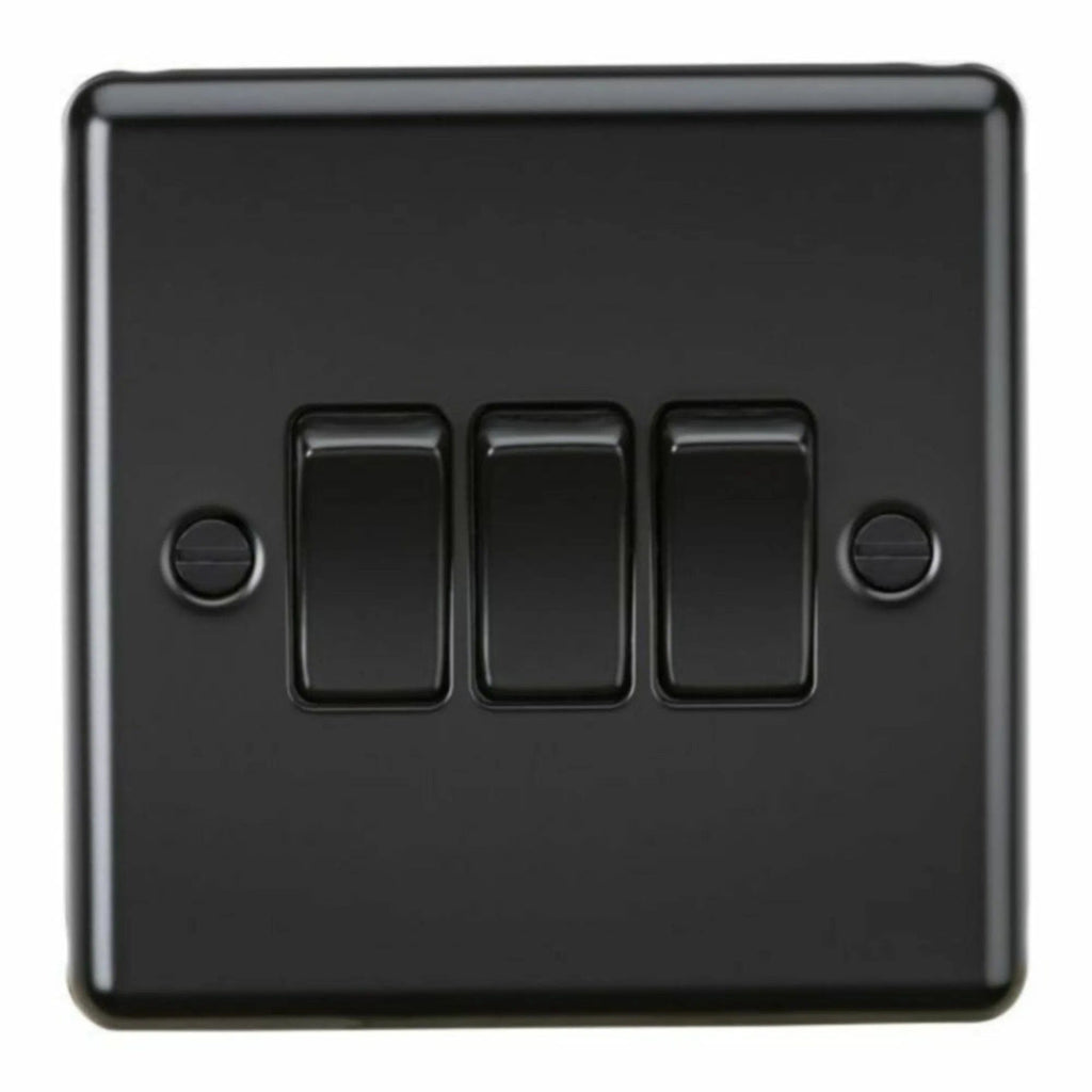 Knightsbridge 10AX 3G 2 Way Plate Switch - Matt Black - CL4MBB ...