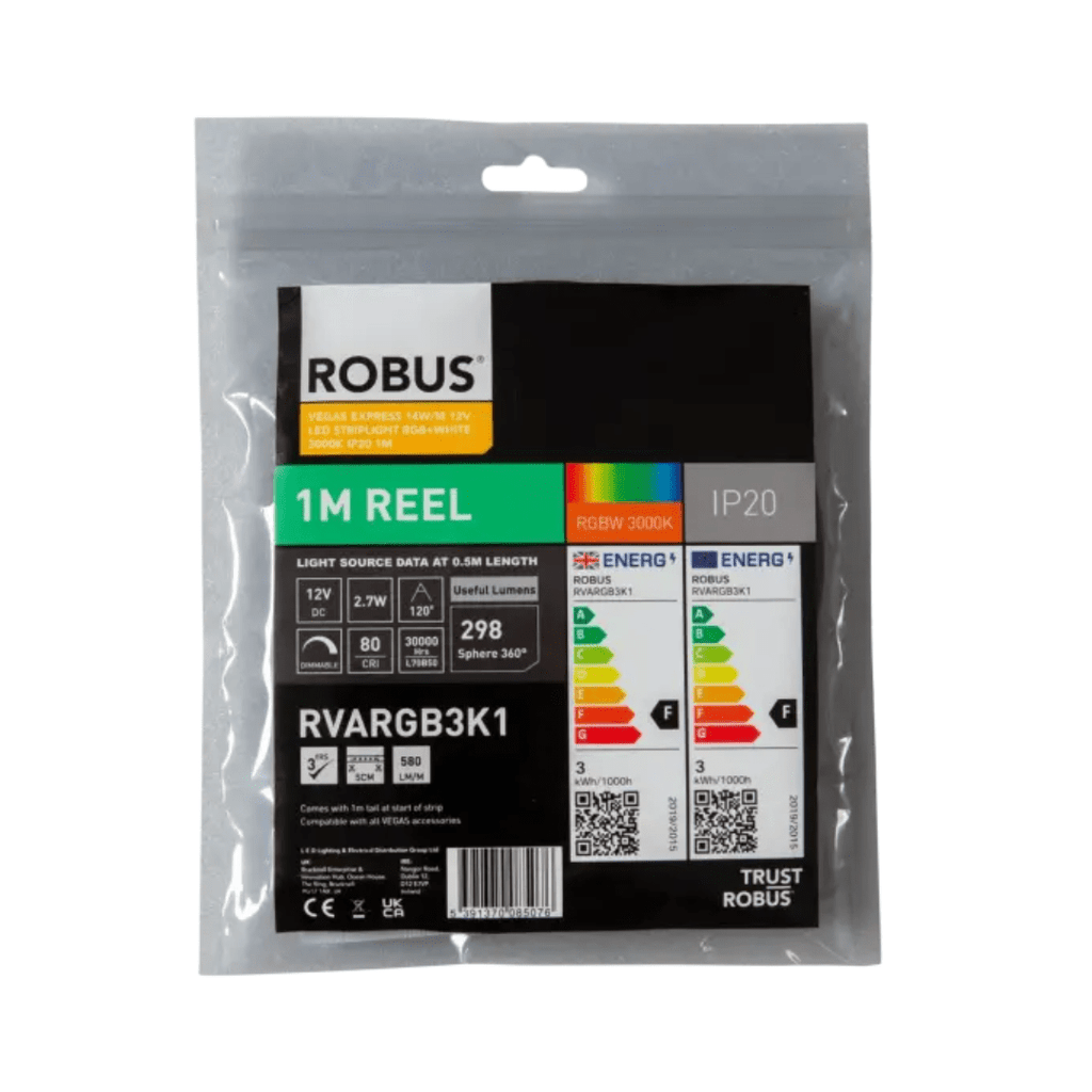 Robus Vegas 14W/m 1m LED Striplight IP20, RGB / 3000K - RVARGB3K1 ...