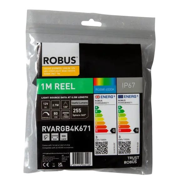 Robus Vegas 14W/m 1m LED Striplight IP67, RGB / 4000K - RVARGB4K671 ...