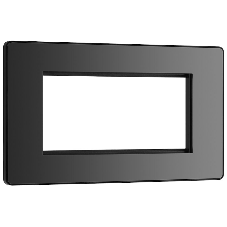 BG Evolve Black Chrome Grid 4 Gang Euro Module Front Plate - PCDBCEMR4 ...