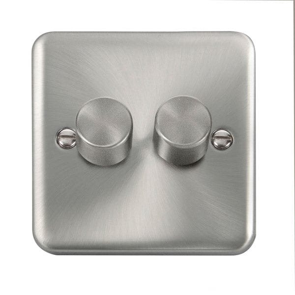 Click Scolmore Deco Plus Satin Chrome 2 Gang 2 Way Dimmer Switch - DPS ...