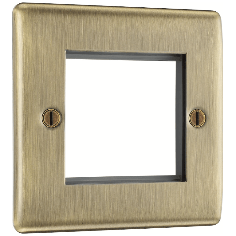 BG Nexus Metal Antique Brass Euro-Module Frontplate, 2 Module, Square ...