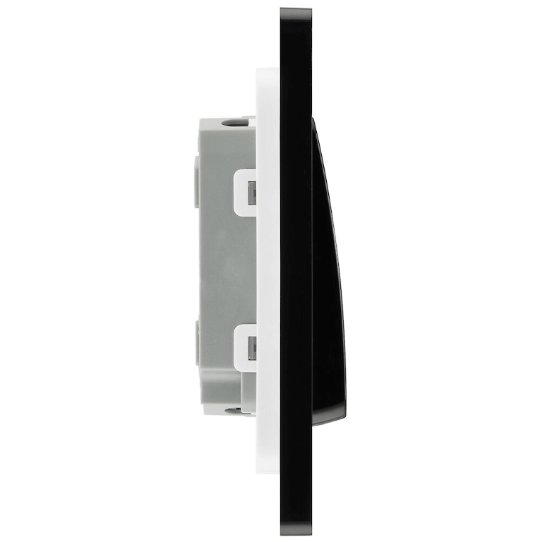 BG Evolve Matt Black Double Light Switch 20A 16AX 2 Way Wide Rocker ...
