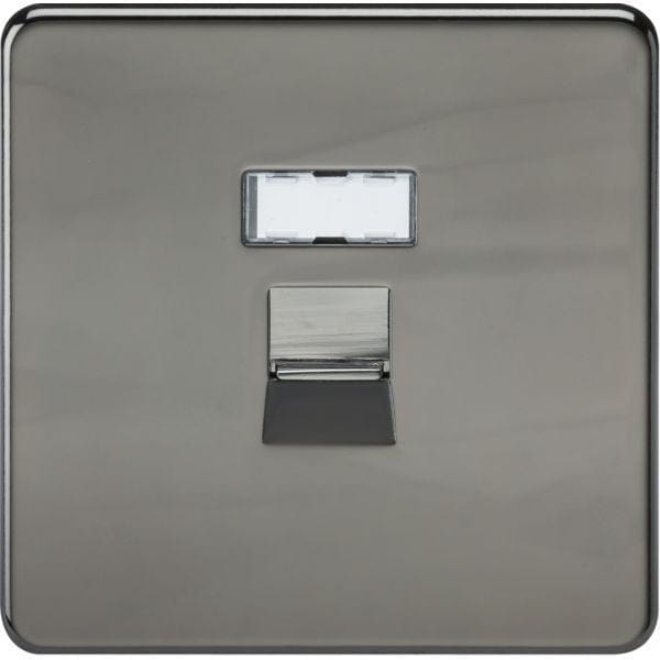 Knightsbridge Screwless RJ45 network outlet - black nickel - SFRJ45BN ...