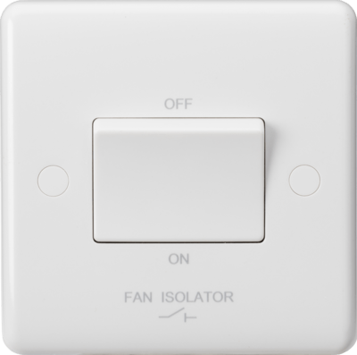 Knightsbridge Curved Edge 10AX 3-Pole Fan Isolator Switch - White - CU ...