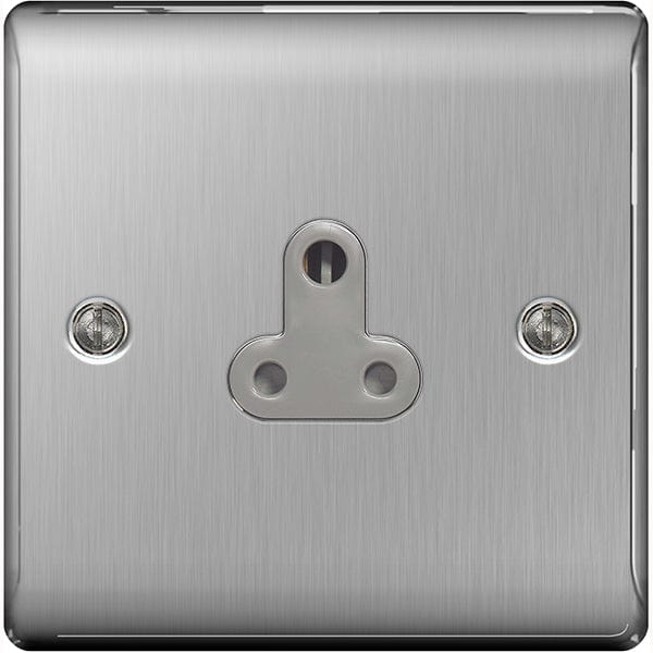 BG Nexus Metal Brushed Steel 1 Gang Plug Socket Grey Insert 5A - NBS29 ...