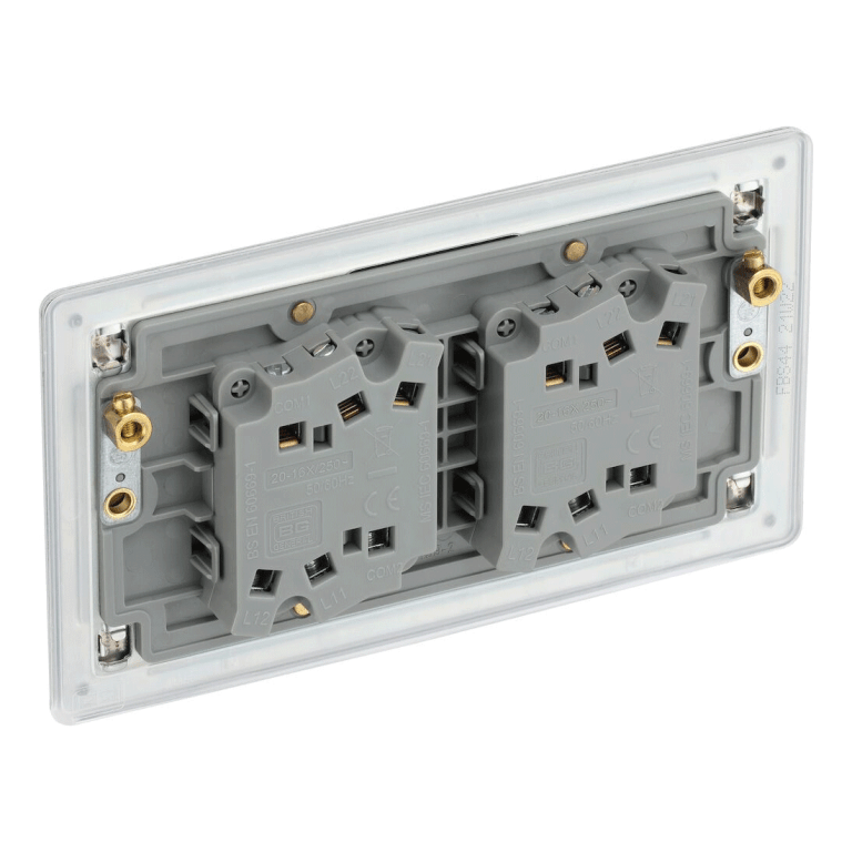 BG Screwless Flatplate Brushed Steel Quadruple Switch, 10Ax 2 Way - FB ...