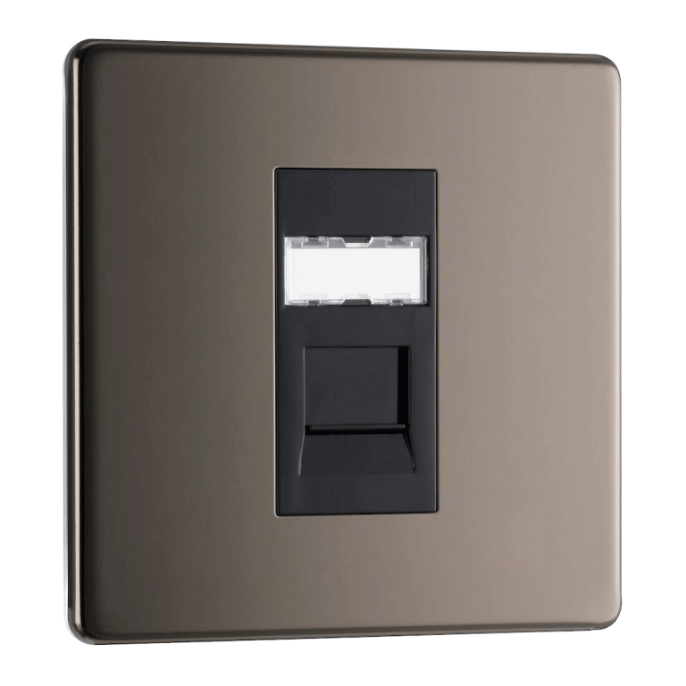 BG Flat Plate Black Nickel Rj45 Data Skt 1G - FBNRJ451 – ledbulbs.co.uk