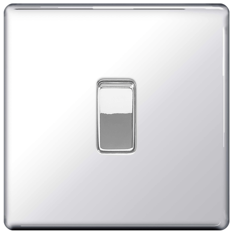 BG Screwless Flatplate Polished Chrome Single Switch, 10Ax 2 Way - FPC ...