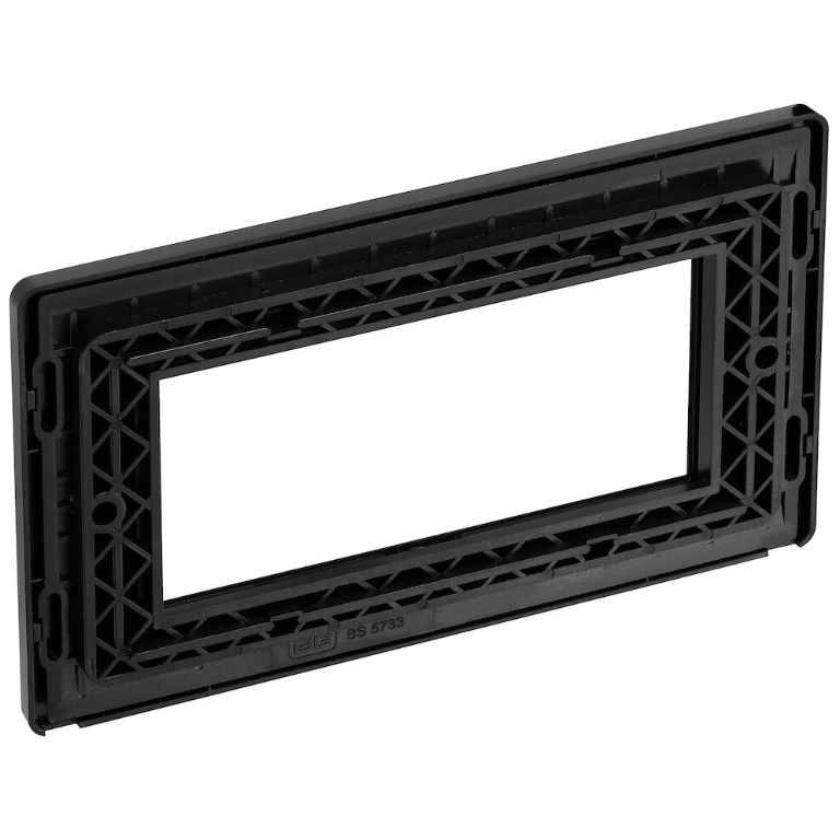 BG Evolve Matt Black Grid 4 Gang Euro Module Front Plate - PCDMBEMR4B ...