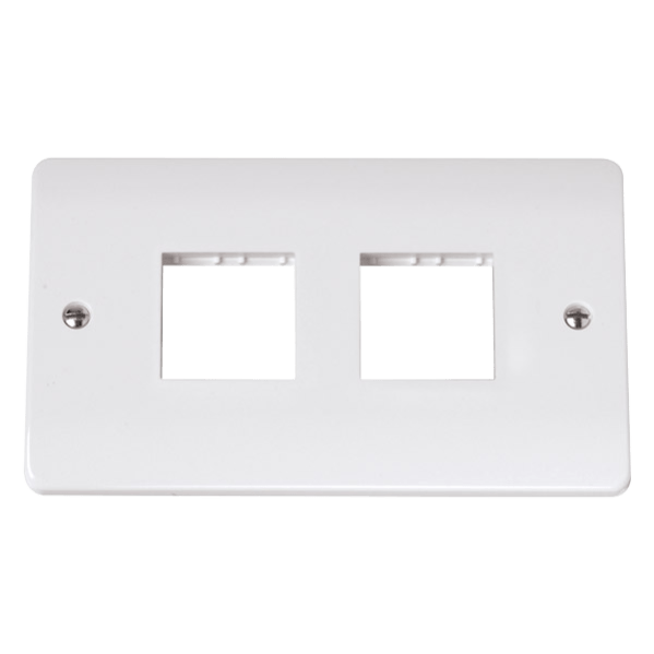 Click Scolmore MiniGrid Double Switch Plate 4 Gang Aperture White - CM ...