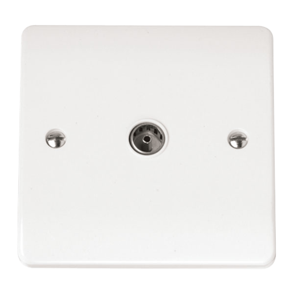 Click Scolmore Mode 45A Coaxel Single Socket Outlet Polar White - CMA0 ...