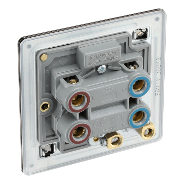 BG Screwless Flatplate Black Nickel 45A Square Cooker Control Unit Wit ...