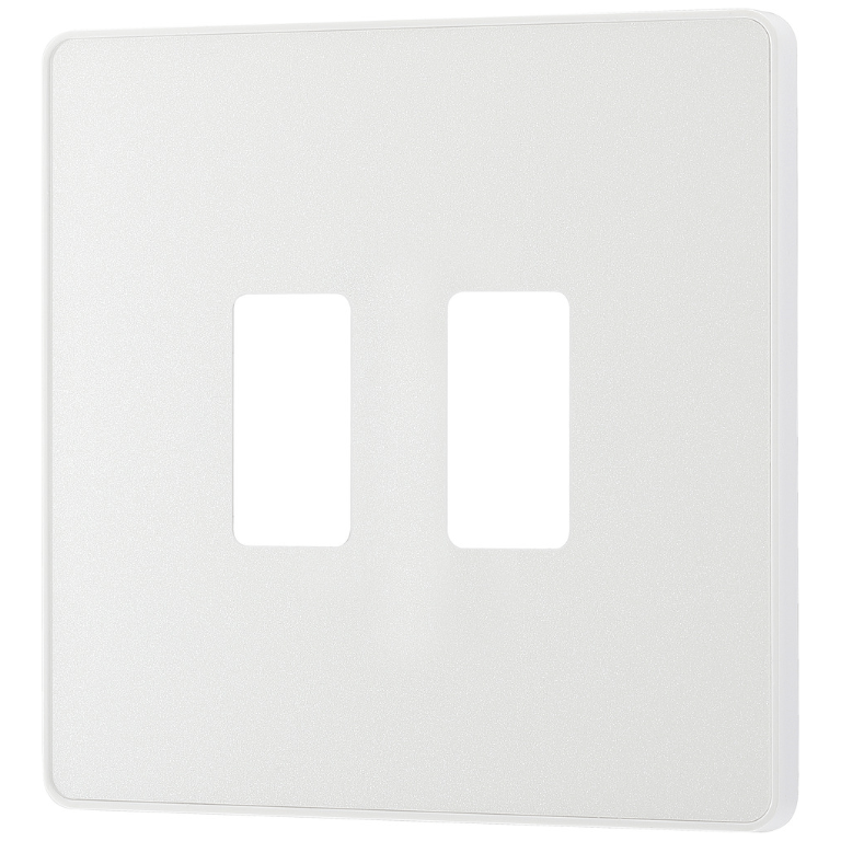 BG Evolve 2 Gang Grid Front Plate - Pearlescent White (White) - RPCDCL ...