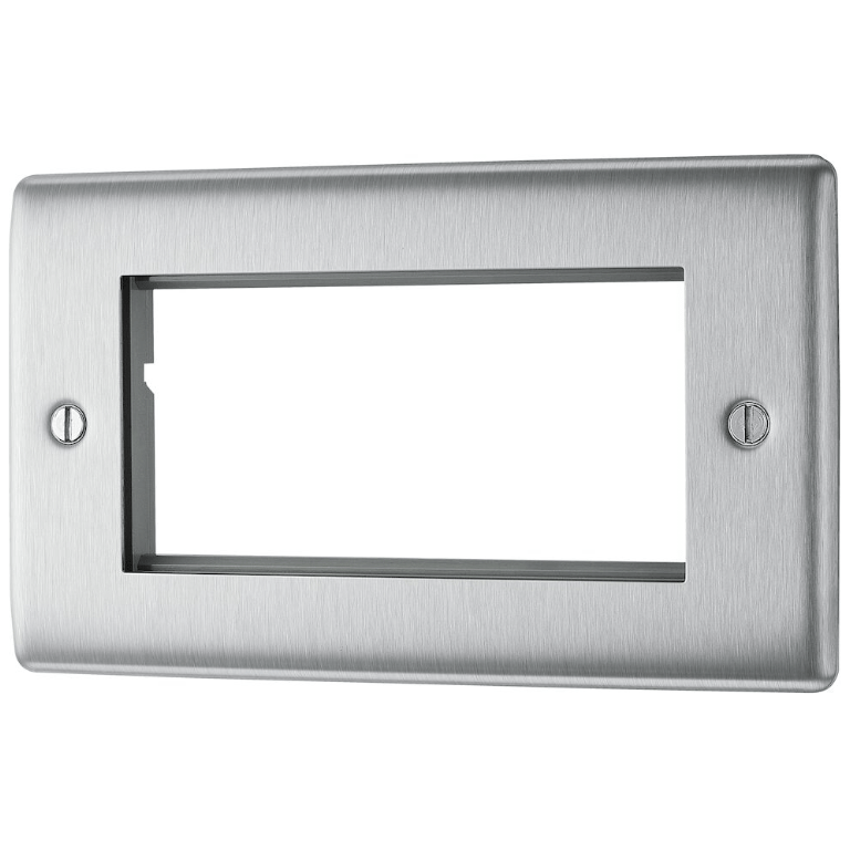 BG Nexus Metal Quad Euro Module Blanking Plate - Brushed Steel - NBSEM ...