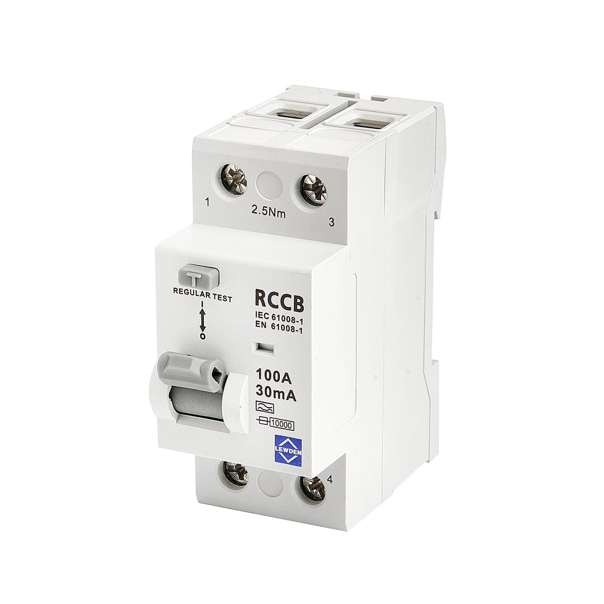 Lewden 100A 2 Pole 30mA Type A RCCB - 100-30-2A – ledbulbs.co.uk