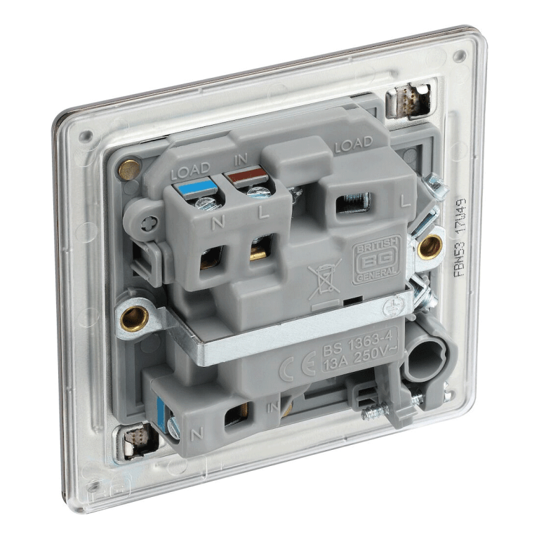 BG Screwless Flatplate Black Nickel Switched 13A Fused Connection Unit ...