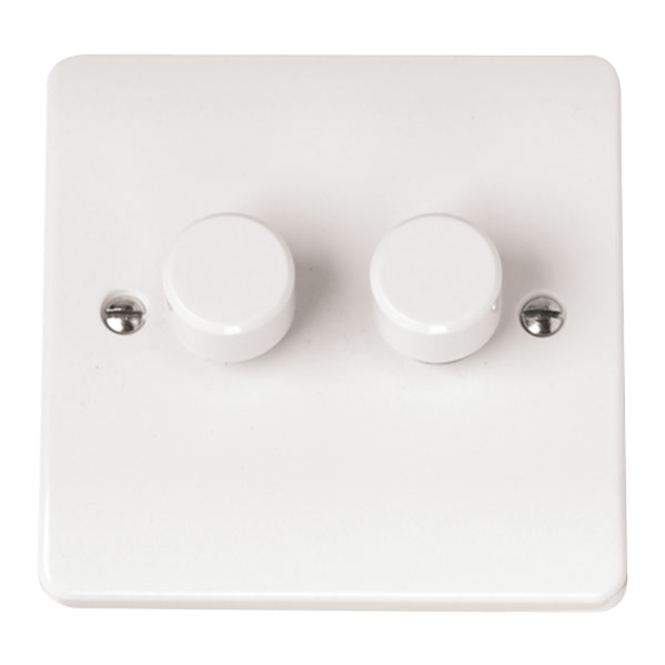 Click Scolmore Mode 2 Gang 2 Way Dimmer Switches Polar White - CMA146 ...
