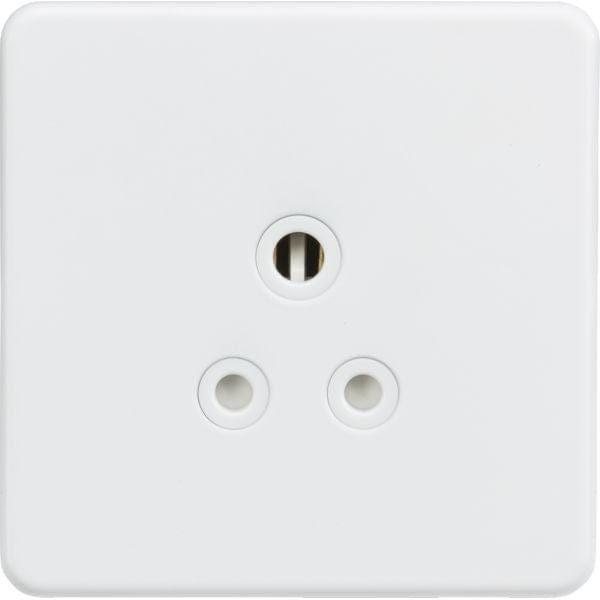 Knightsbridge Screwless 5A Unswitched Round Socket - Matt White - SF5A ...