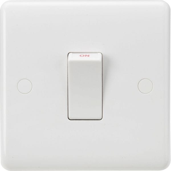 Knightsbridge Curved Edge 45A 1G DP Switch (White Rocker) - White - CU ...