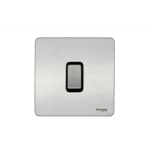 Schneider USFP 20A Double Pole Switched Black Insert Stainless Steel ...