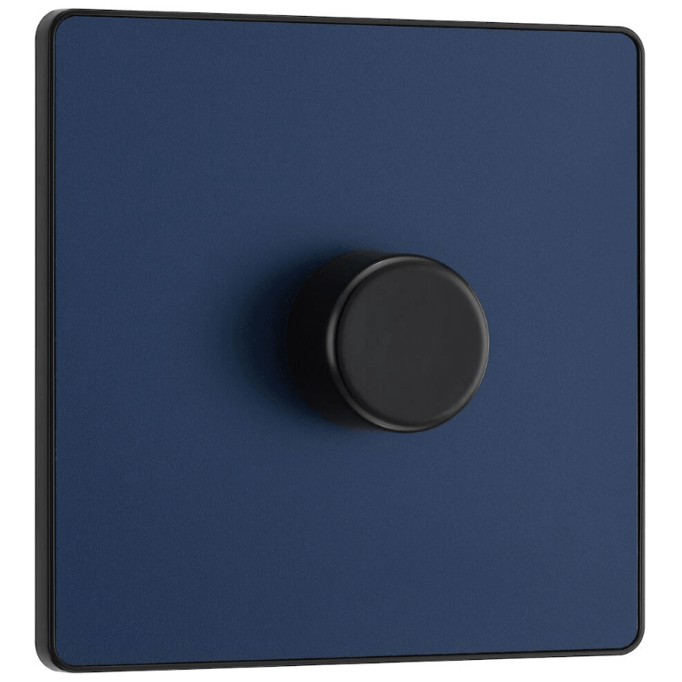 BG Evolve Matt Blue Trailing Edge LED 200W Single Dimmer Switch 2-Way ...