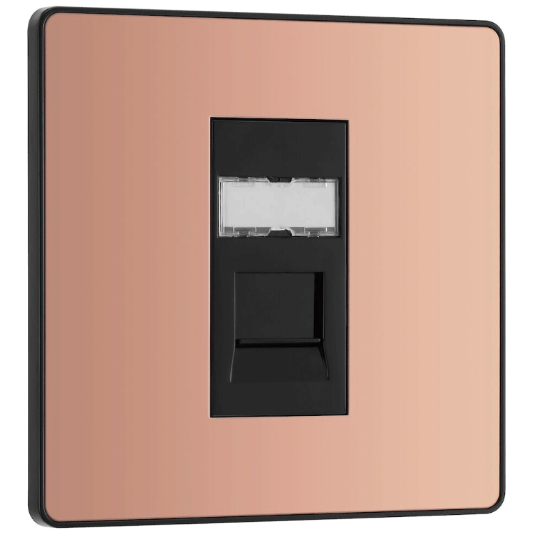BG Evolve Polished Copper Single RJ45 Cat 6 Data Outlet Ethernet Socke ...