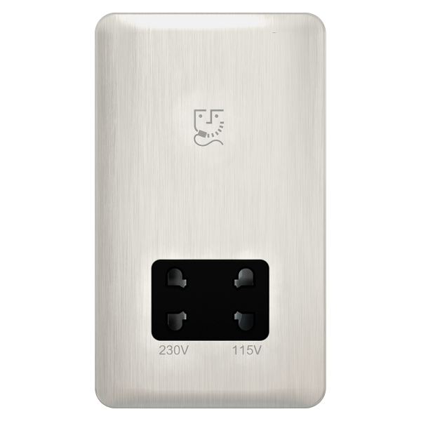 Schneider LSD Shaver Socket 115/230V Black Insert - Stainless Steel ...