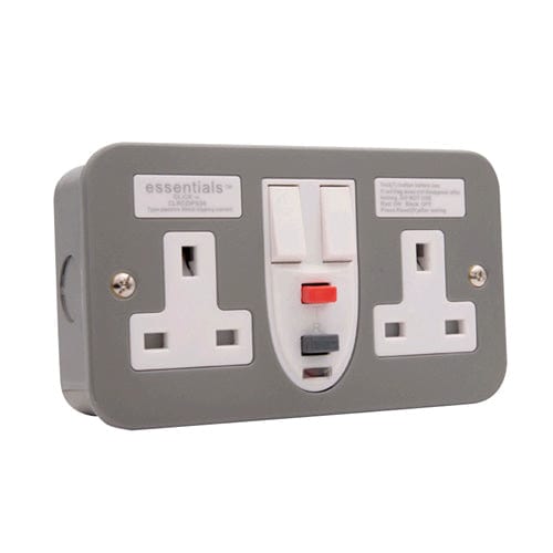 Click Scolmore Essentials 13A 2 Gang Double Pole Plug Socket With Pass ...
