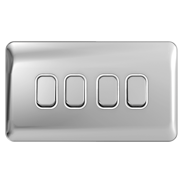 Schneider LSD 10AX 4G 2W Switch White Insert - Polished Chrome - GGBL1 ...