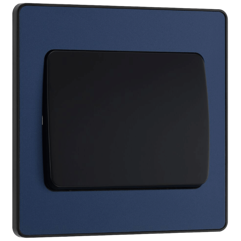 BG Evolve Matt Blue Single Light Switch 20A 16AX 2 Way Wide Rocker - P ...
