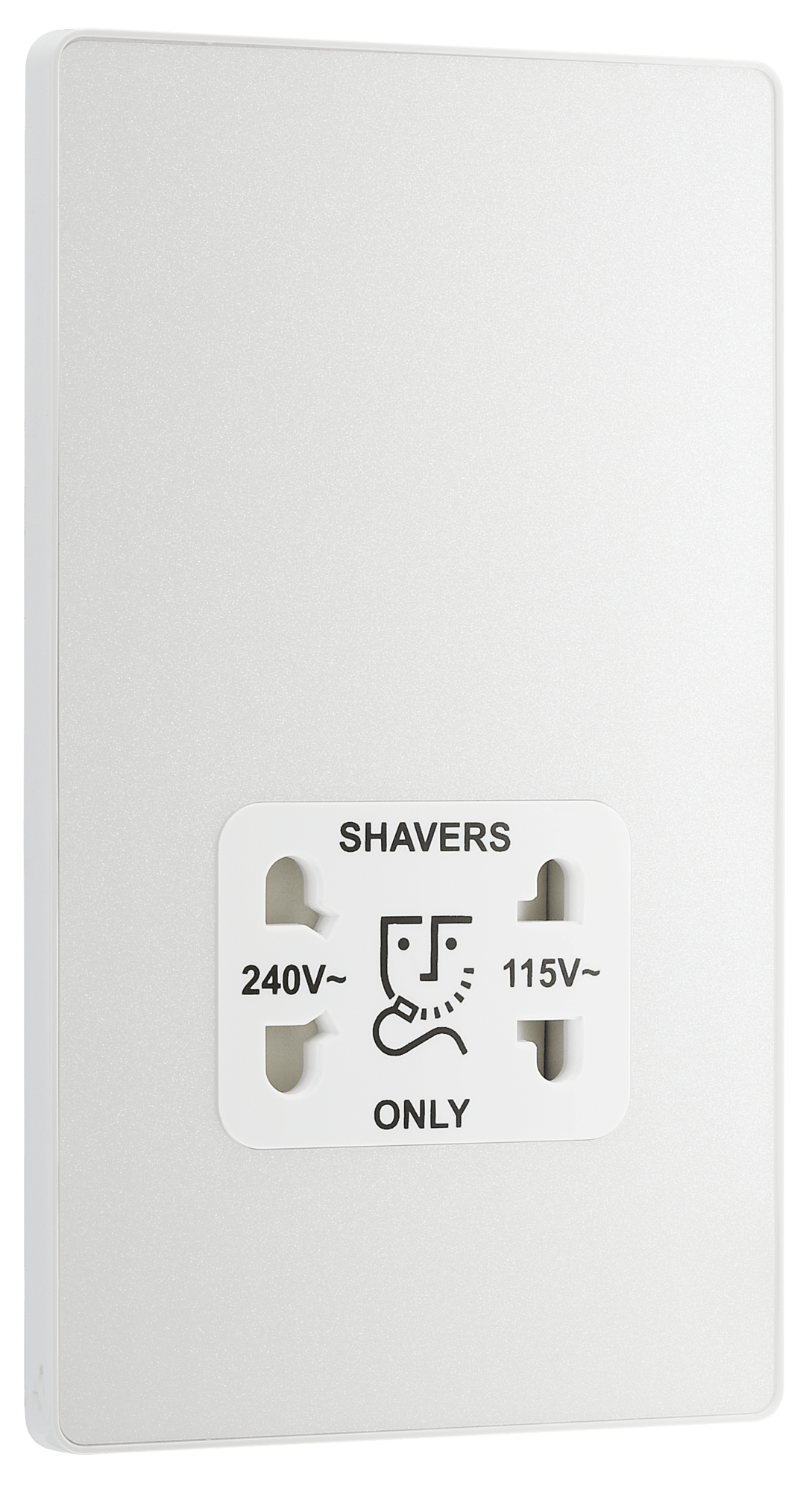 BG Evolve Pearl White Dual Voltage Shaver Socket 115/240V - PCDCL20W ...