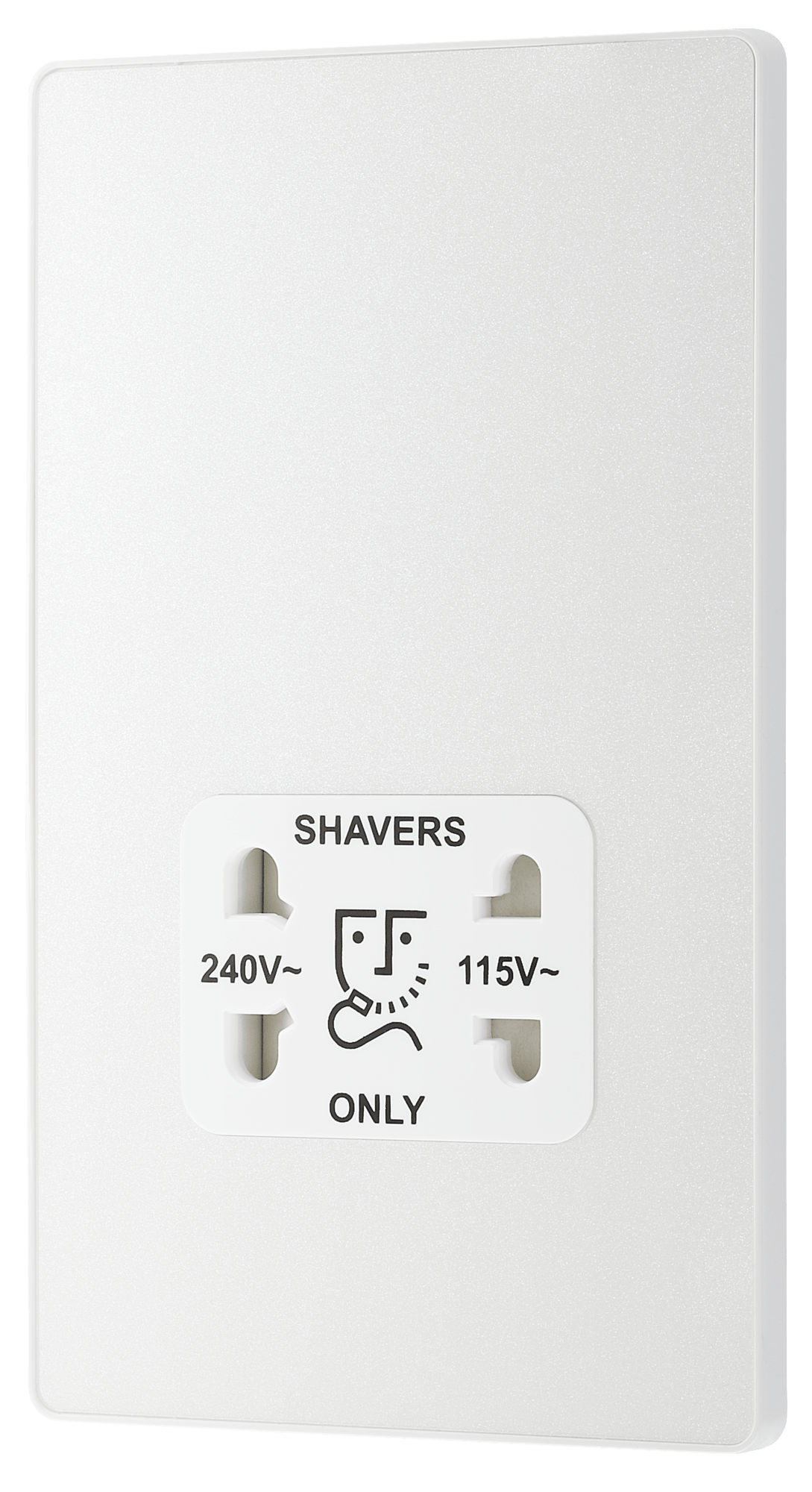BG Evolve Pearl White Dual Voltage Shaver Socket 115/240V - PCDCL20W ...