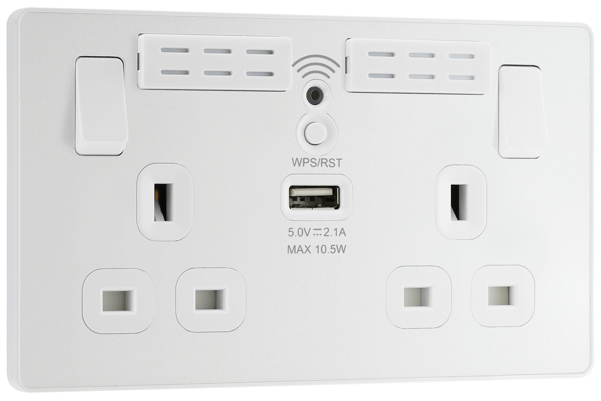 BG Evolve Pearl White Wifi Extender Double Switched 13A Power Socket ...