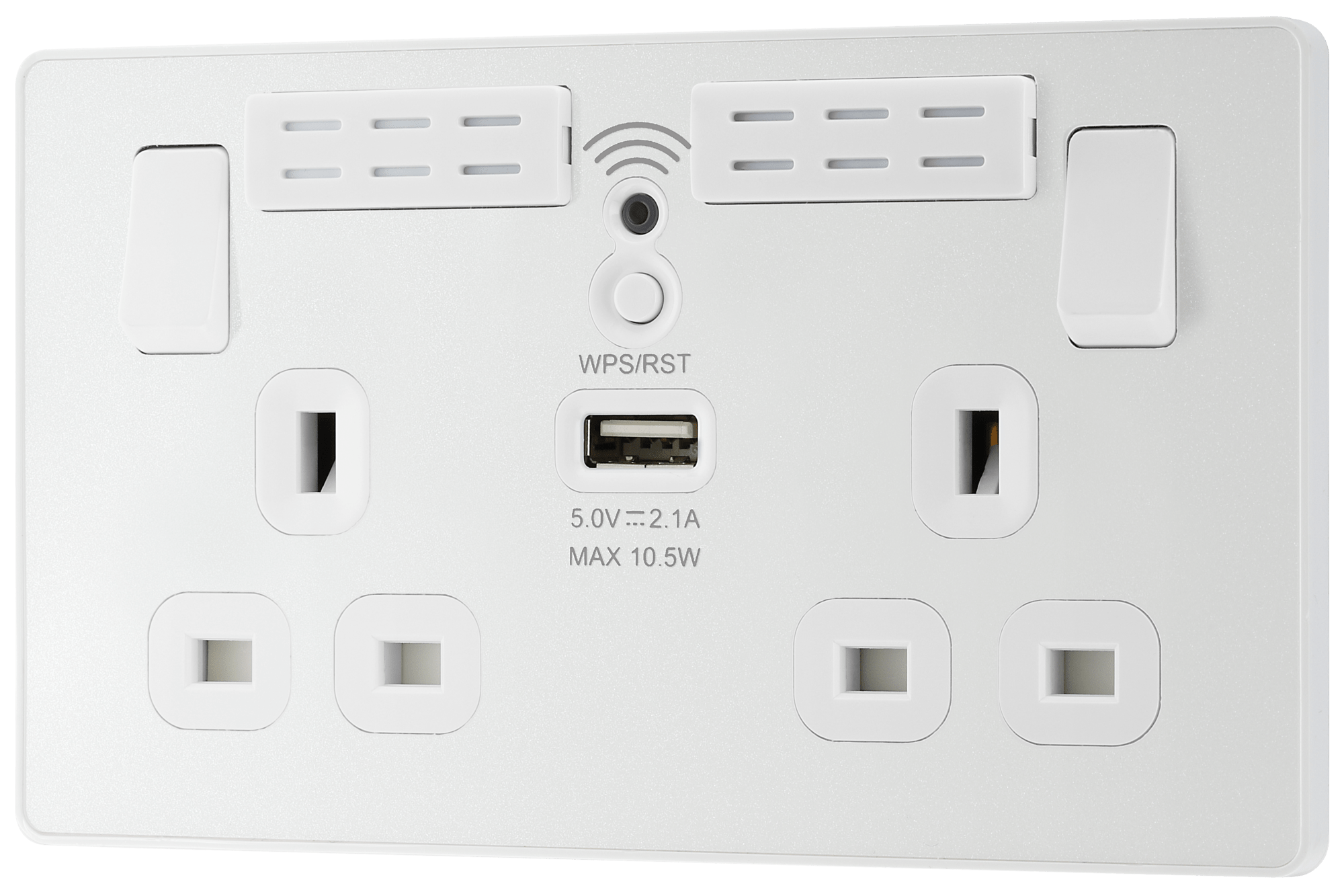 BG Evolve Pearl White Wifi Extender Double Switched 13A Power Socket ...