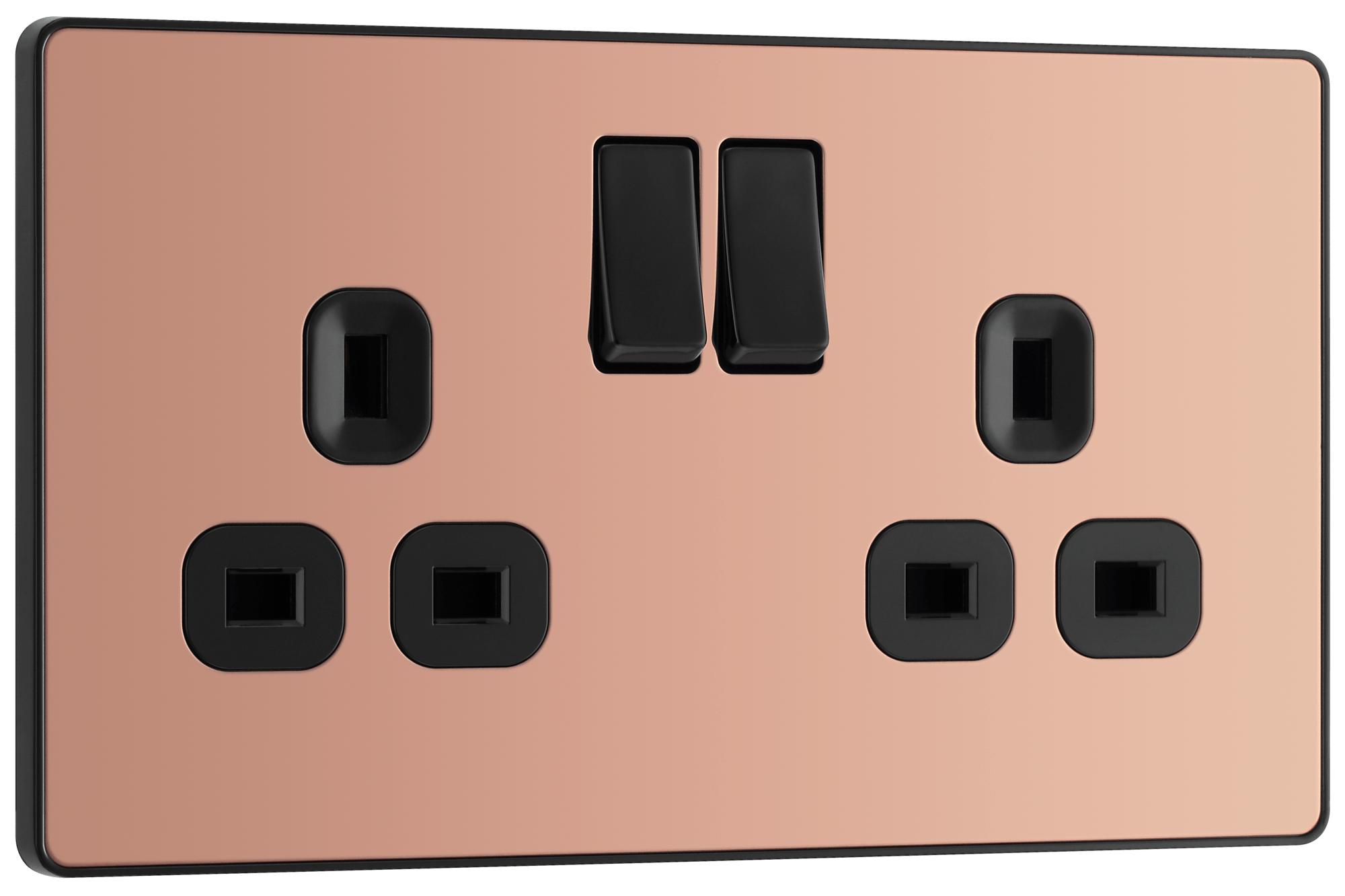 BG Evolve Polished Copper Double Switched 13A Power Socket - PCDCP22B ...