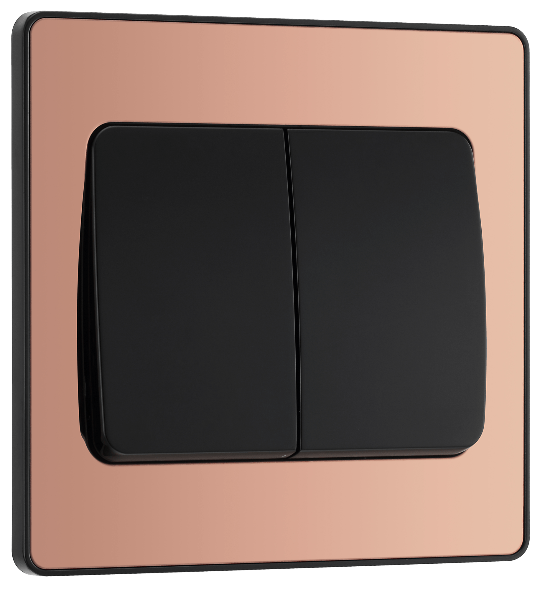 BG Evolve Polished Copper Double Light Switch 20A 16AX 2 Way Wide Rock ...