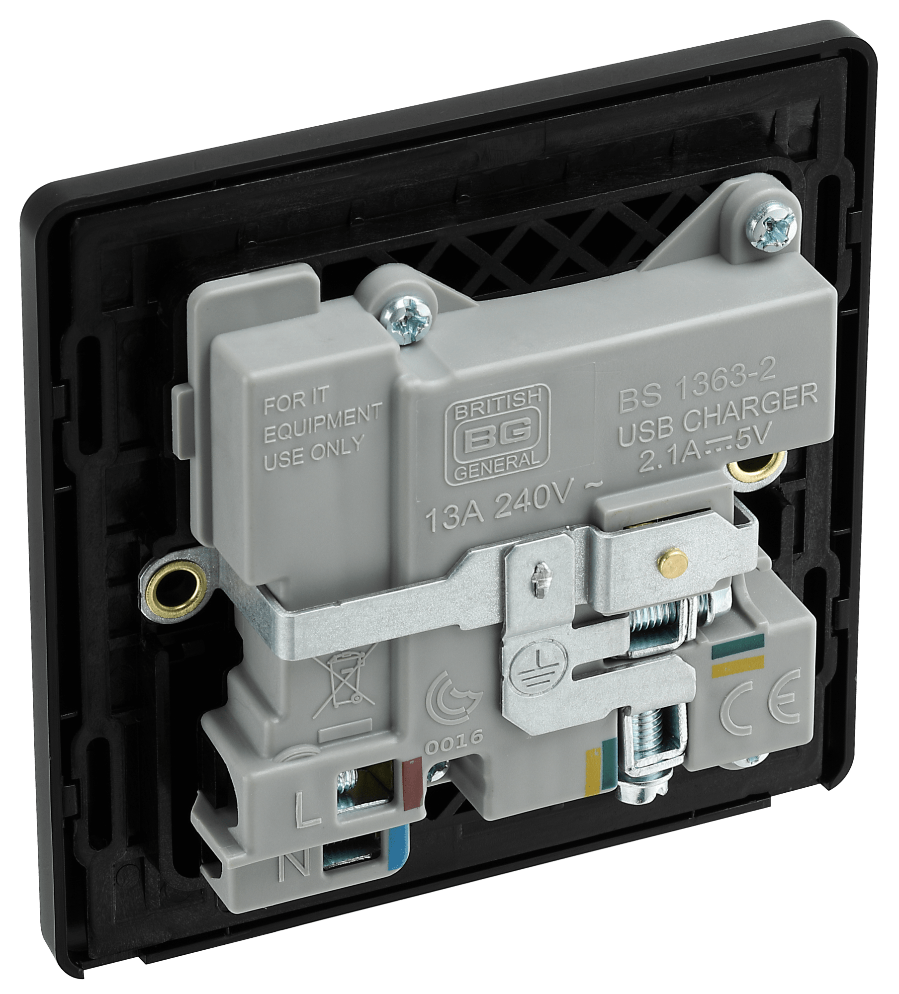 BG Evolve Matt Grey Single Switched 13A Power Socket + 2 X USB (2.1A ...