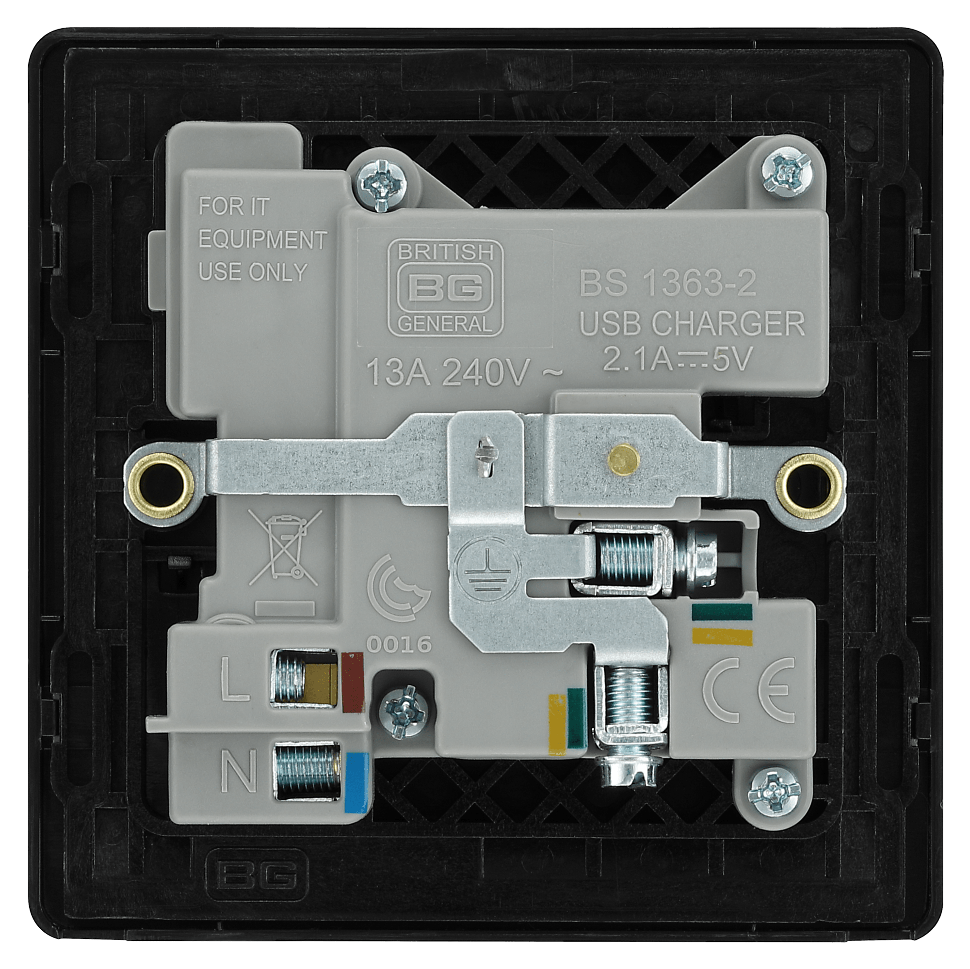 BG Evolve Matt Grey Single Switched 13A Power Socket + 2 X USB (2.1A ...