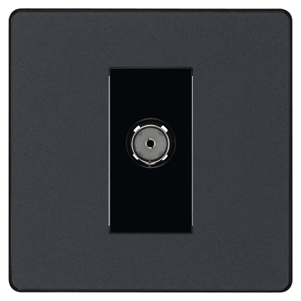 BG Evolve Matt Grey Single Socket for TV/FM Co-Axial Aerial Connection ...