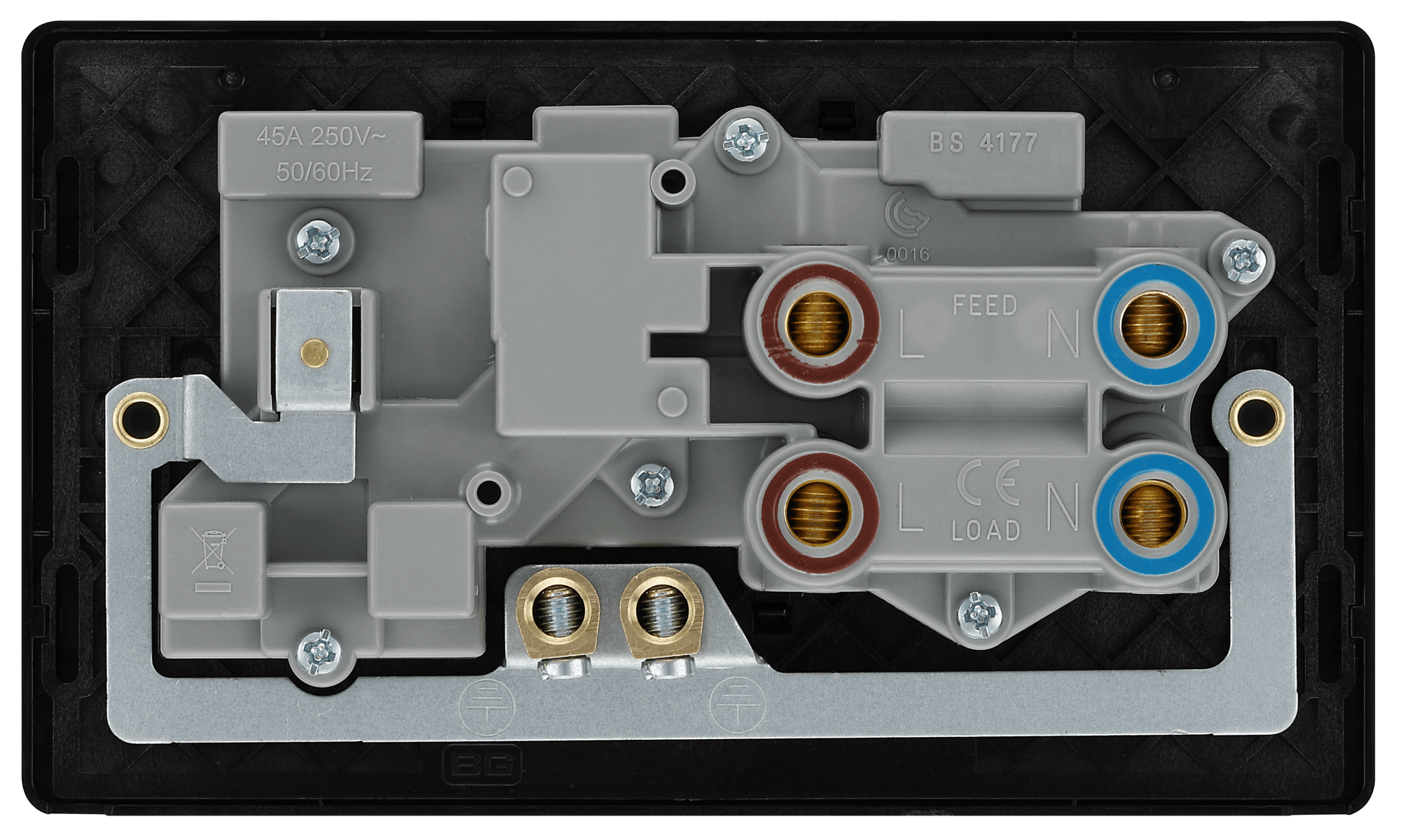 BG Evolve Matt Grey 45A 2-Pole Cooker Switch With 13A Switched Socket ...