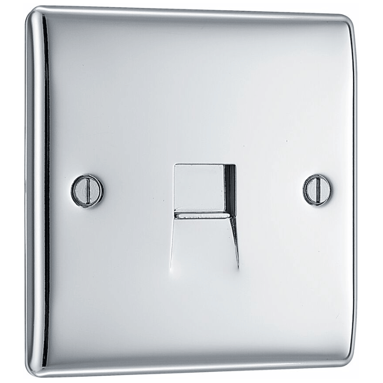 BG Nexus Metal Polished Chrome Single Rj11 Telephone Socket - NPCRJ111 ...