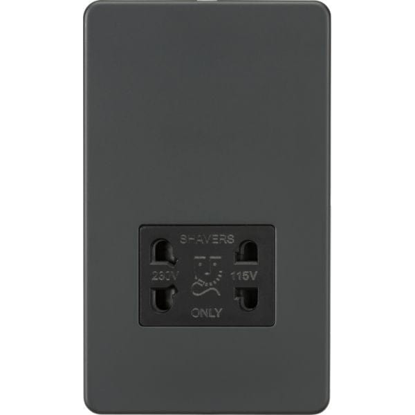 Knightsbridge Screwless 115V/230V Dual Voltage Shaver Socket - Anthrac ...